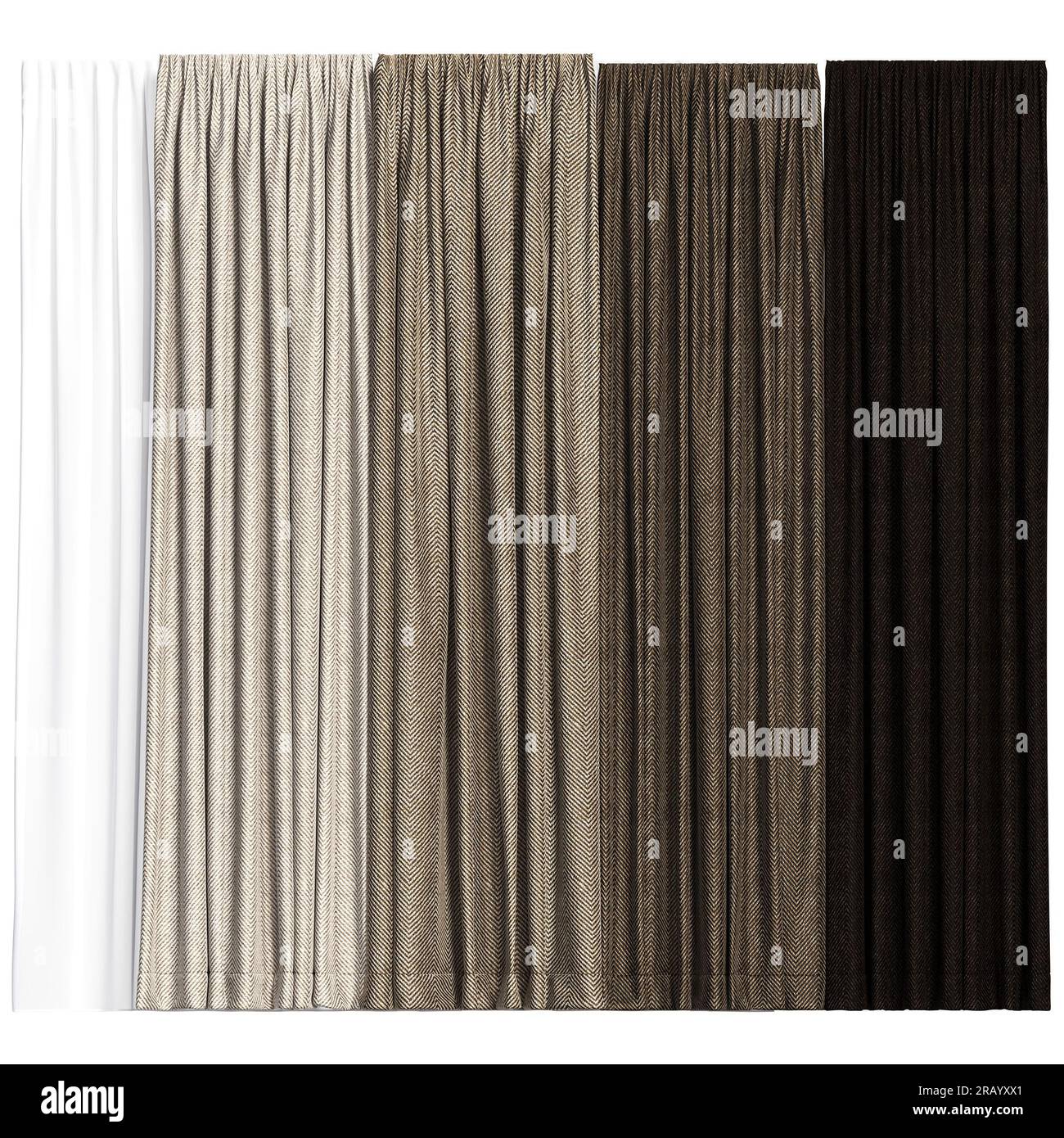 curtain isolated on white background, interior decorations, 3D ...