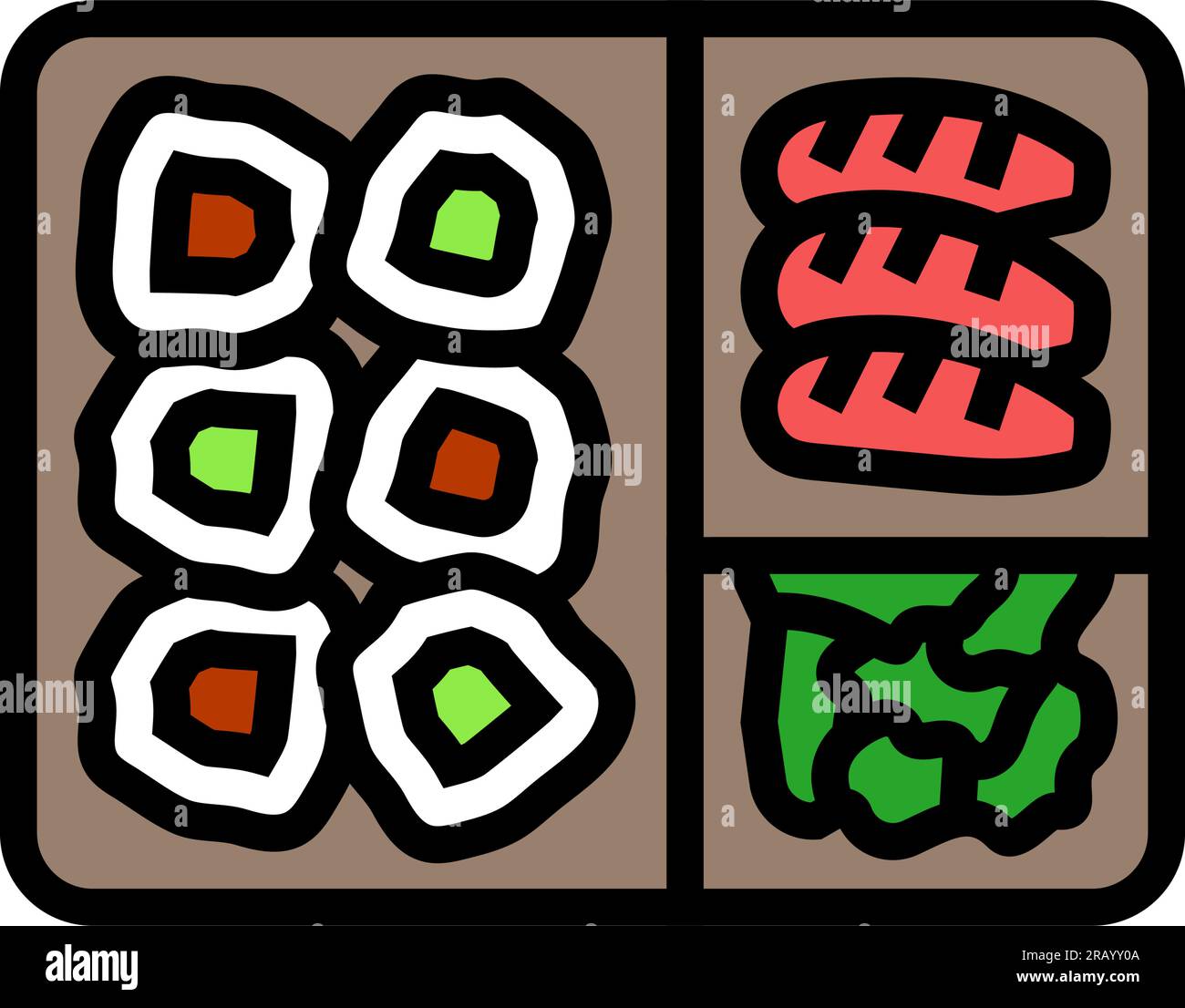 bento box japanese food color icon vector illustration Stock Vector ...
