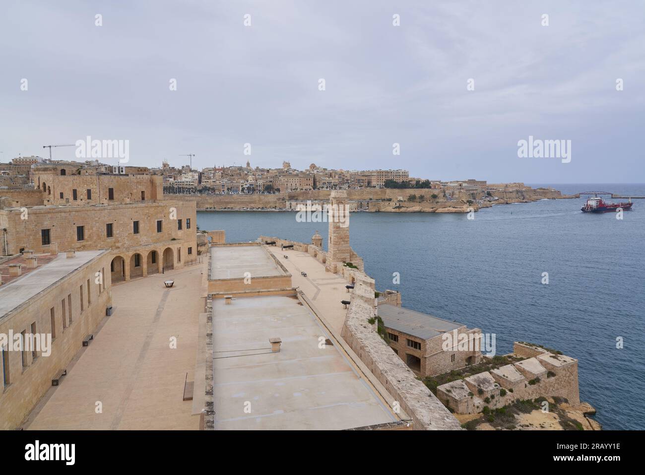 Historic Fort Saint Angelo in Grand Harbour, Valetta, Malta Stock Photo ...