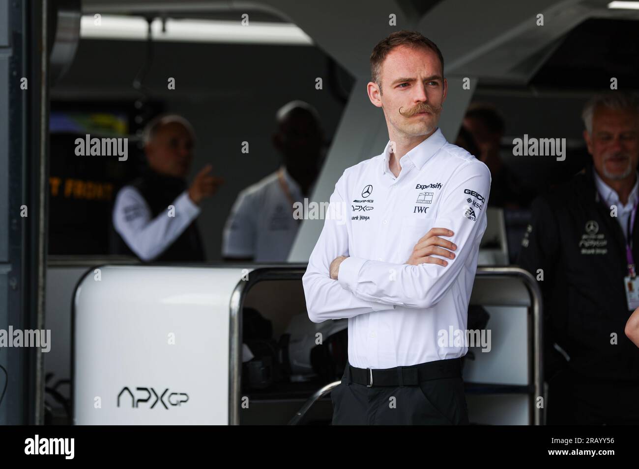 APEX APXGP Team crew in the garage for the F1 movie by Apple Studios ...