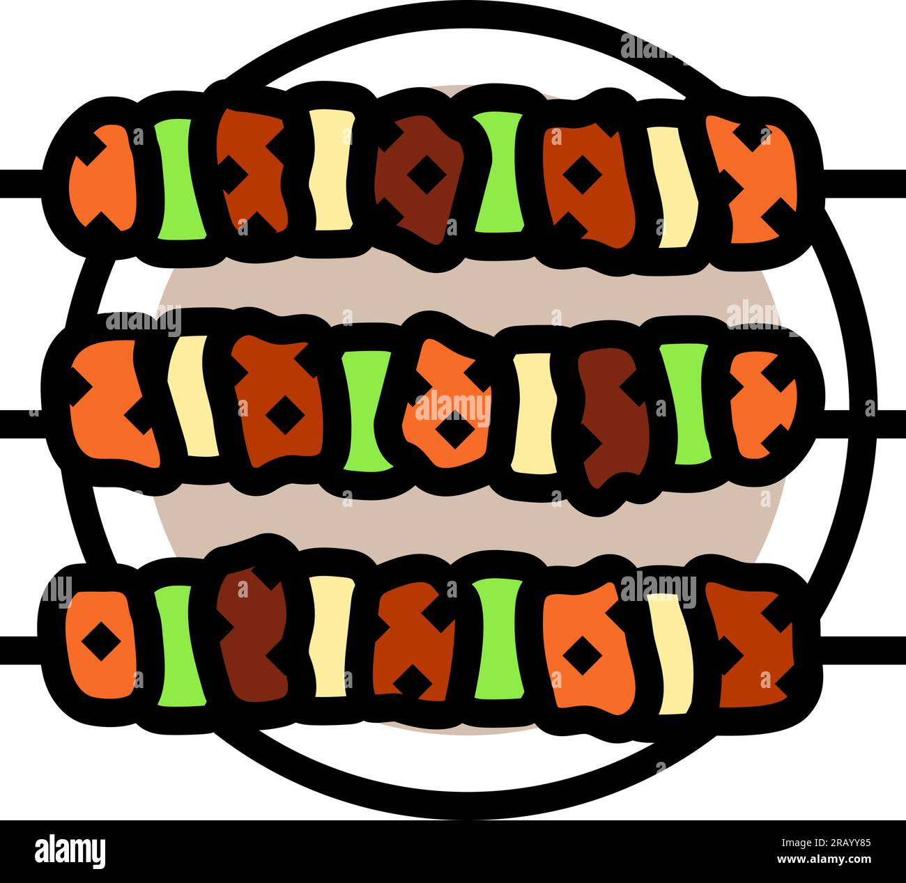 yakitori skewer japanese food color icon vector illustration Stock ...