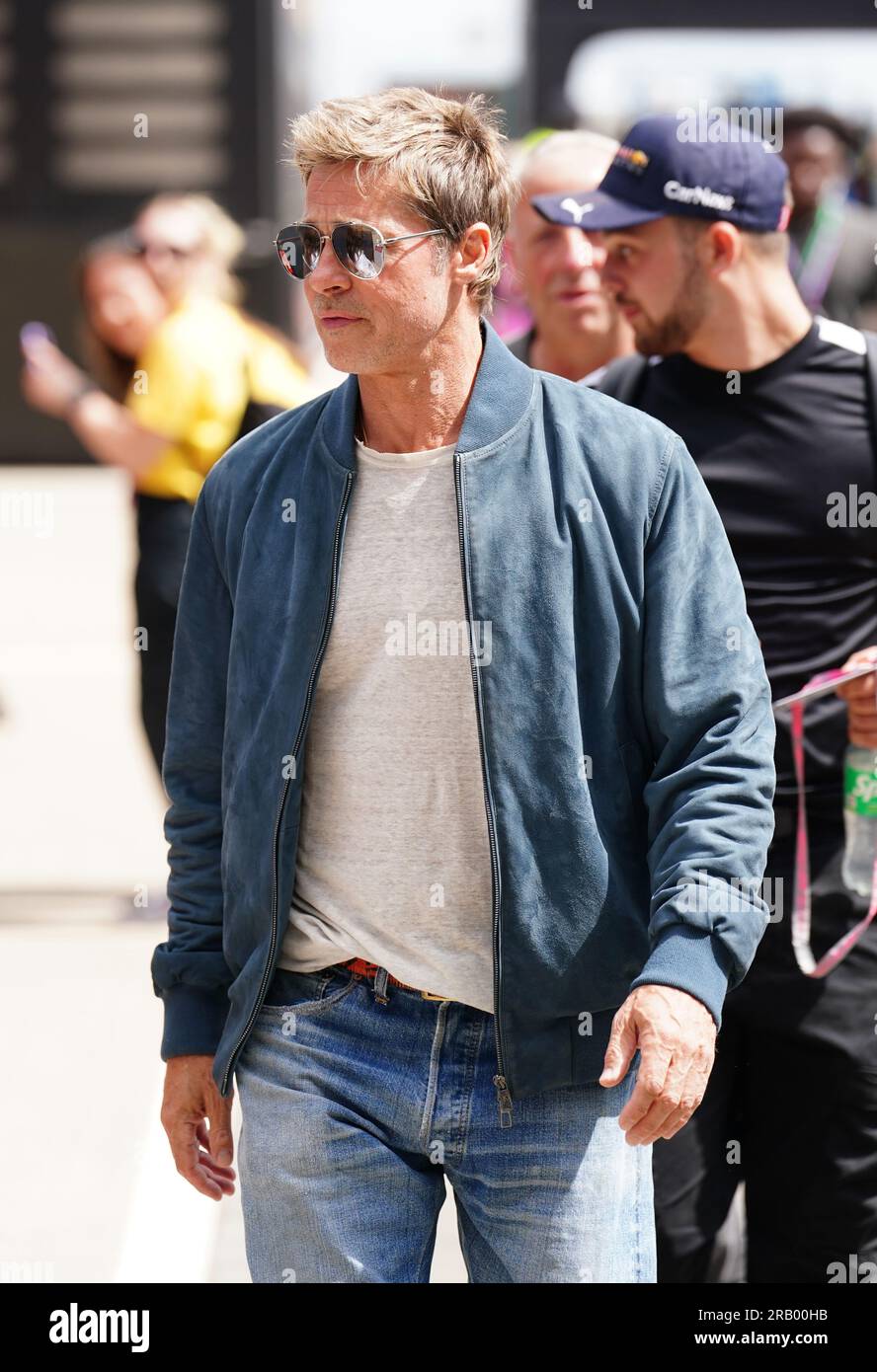 Actor Brad Pitt, filming at the circuit for the upcoming F1 movie Apex ...