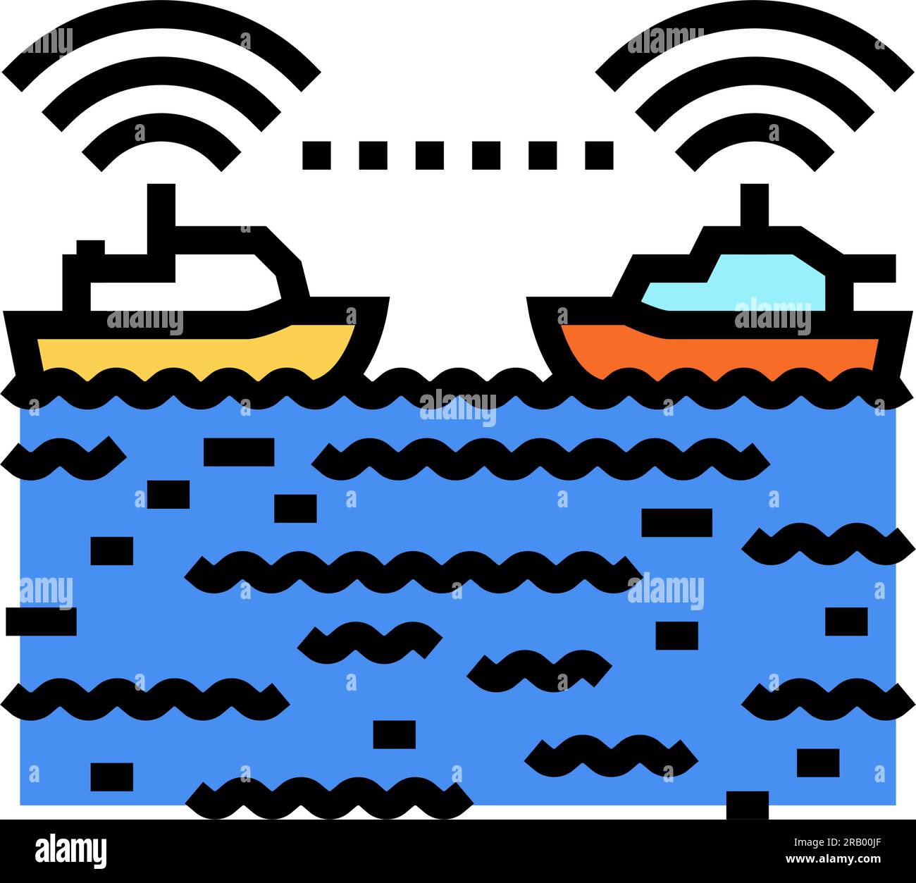 ship collision avoidance systems color icon vector illustration Stock ...
