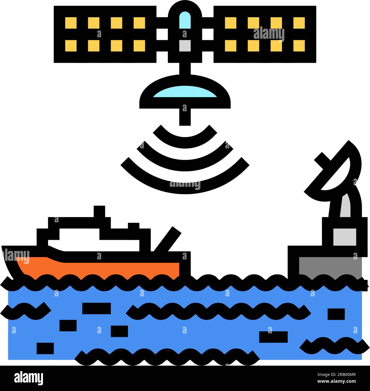marine satellite communication color icon vector illustration Stock ...