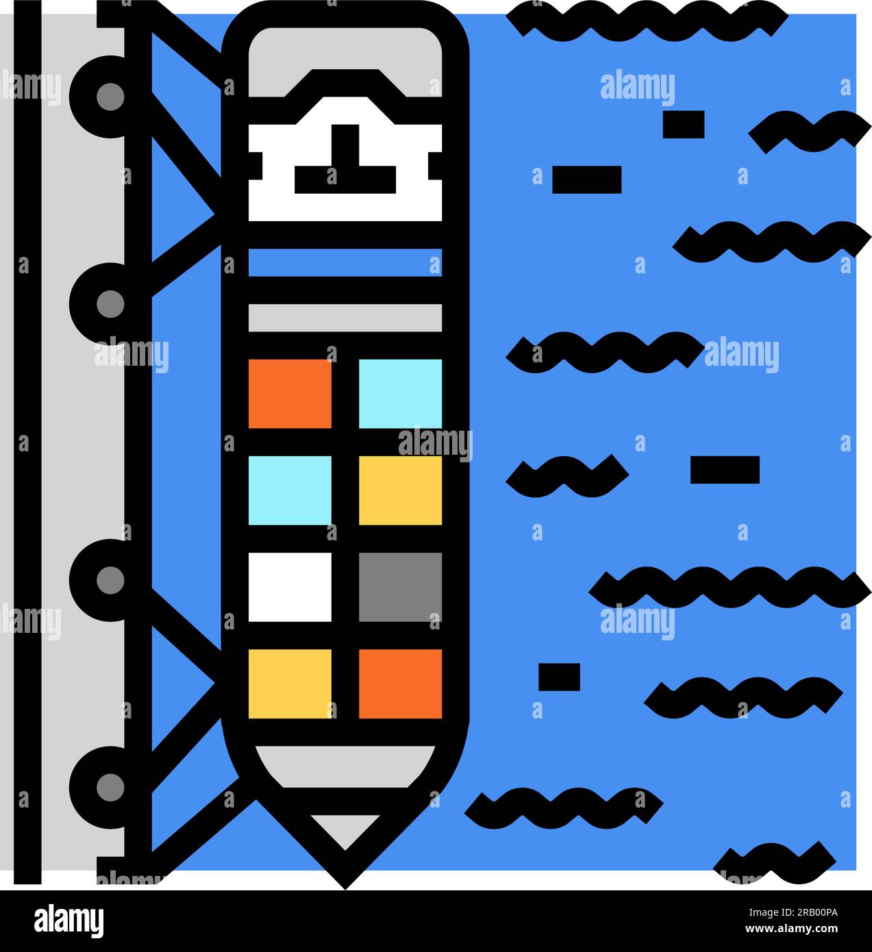 ship mooring marine color icon vector illustration Stock Vector Image ...