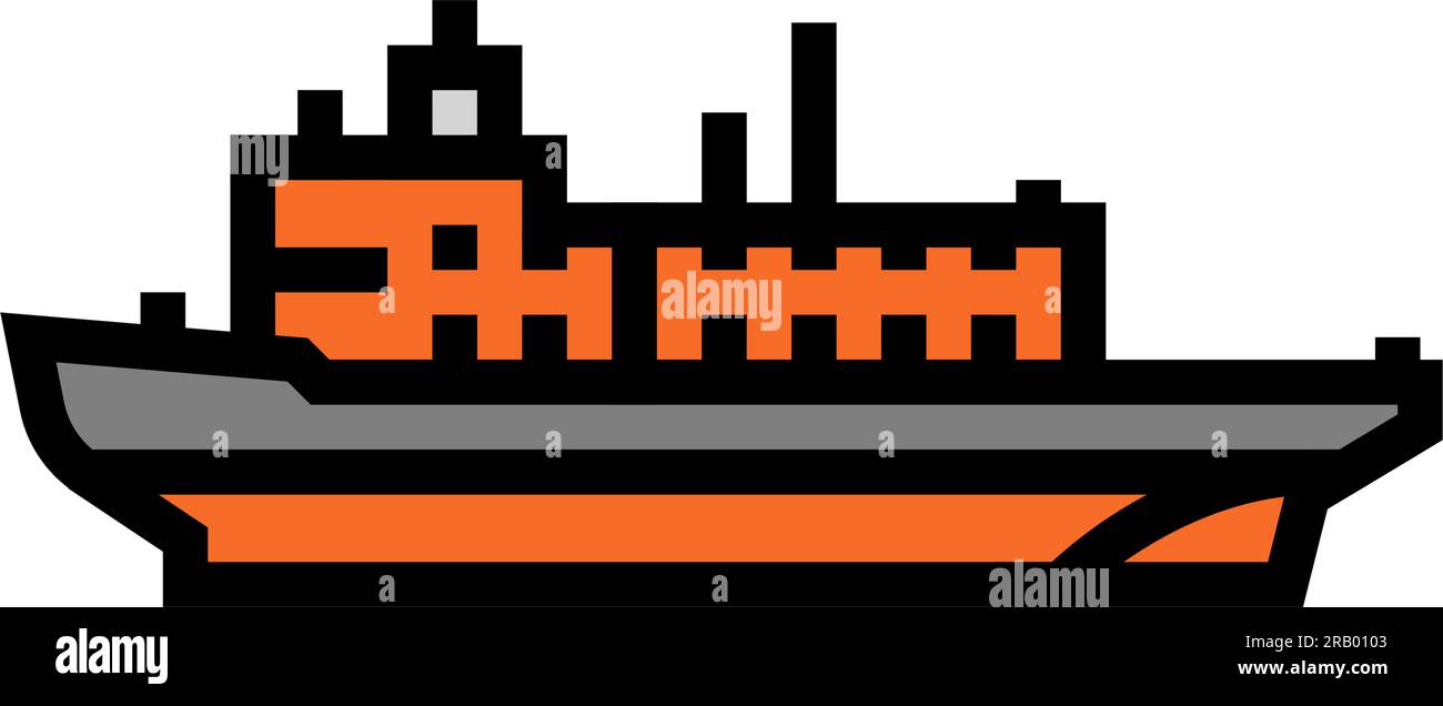 ice breaking ships color icon vector illustration Stock Vector Image ...