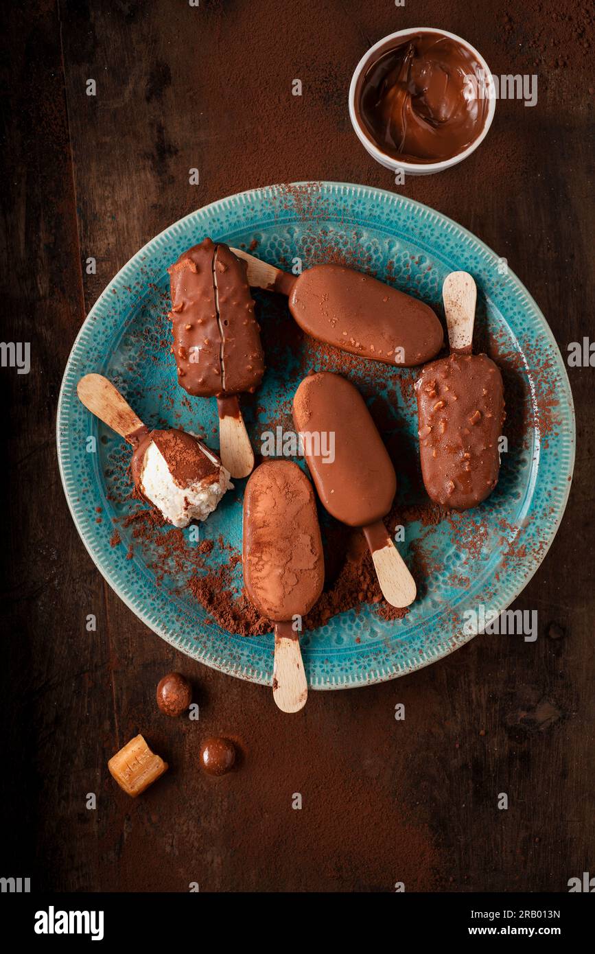 A choc ice or ice cream bar is a frozen dessert Stock Photo - Alamy