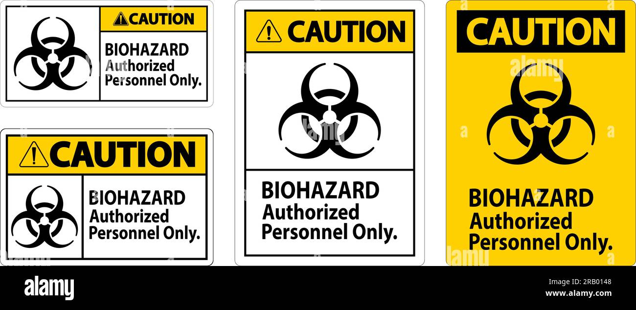 Caution Label Biohazard Authorized Personnel Only Stock Vector Image ...