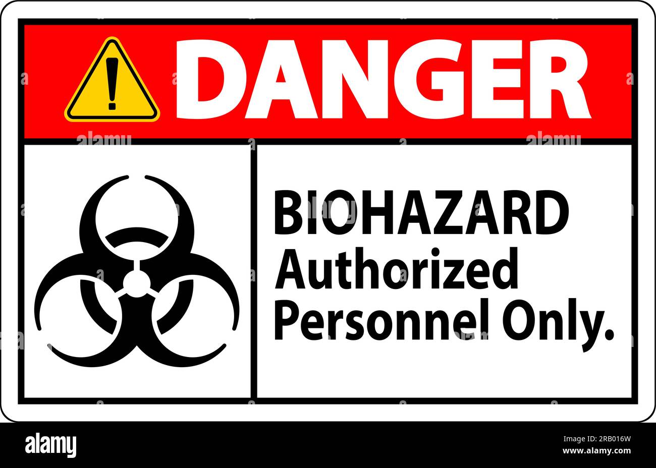 Danger Label Biohazard Authorized Personnel Only Stock Vector Image ...