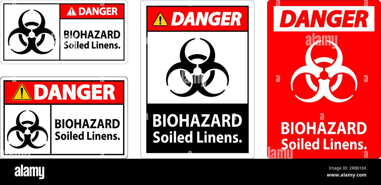 Biohazard Danger Label Biohazard Soiled Linens Stock Vector Image & Art ...