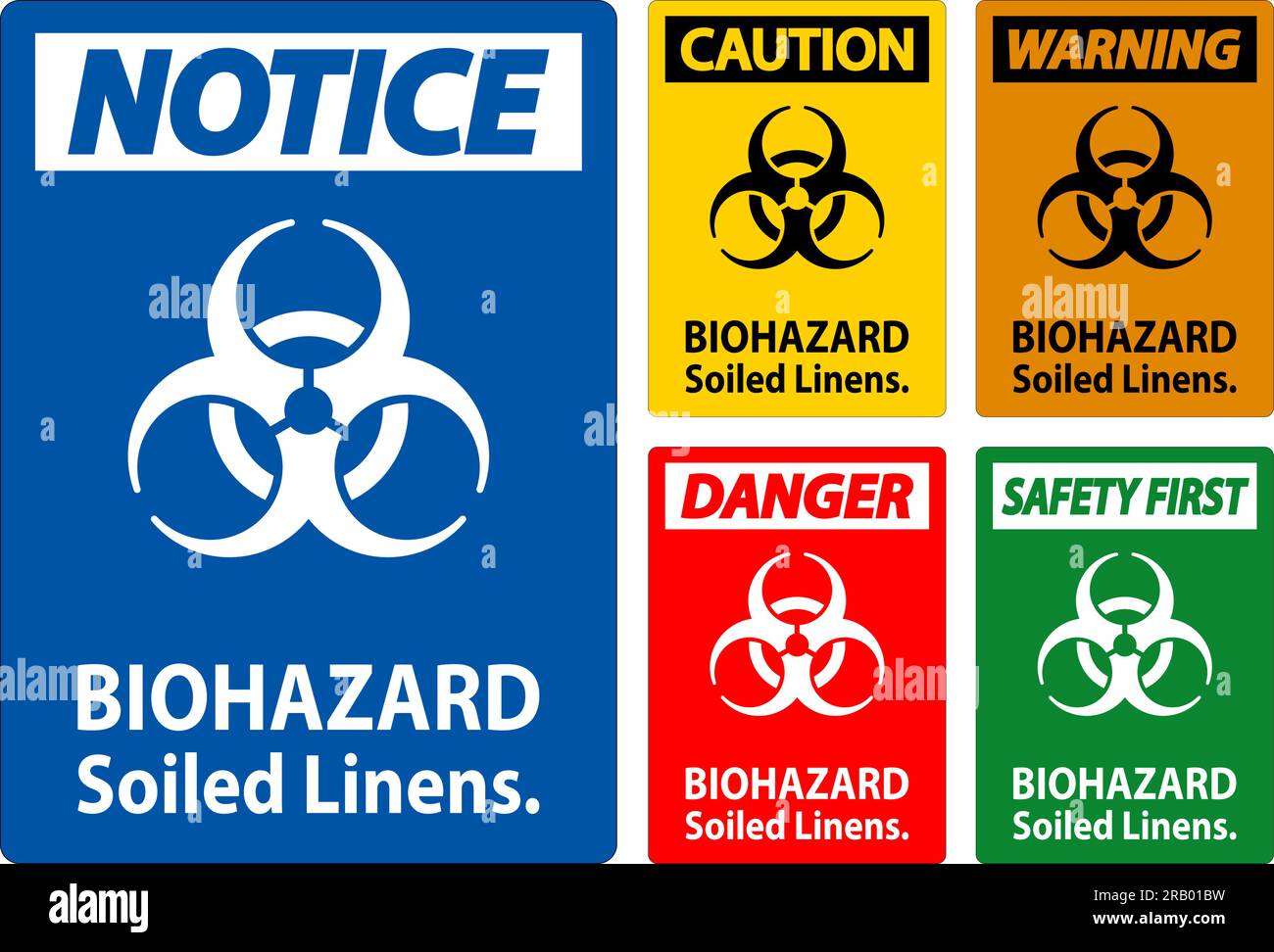 Biohazard Warning Label Biohazard Soiled Linens Stock Vector Image ...