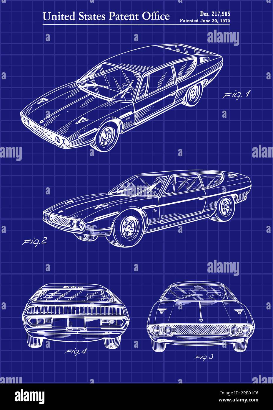 Classic car 1970 Patent art Stock Vector Image & Art - Alamy