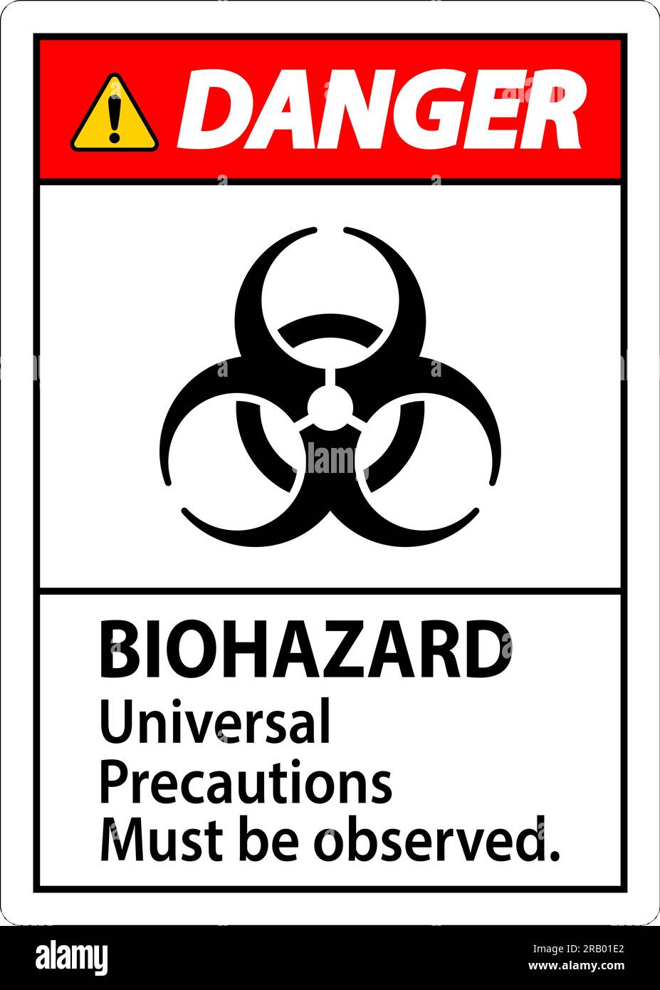 Biohazard Danger Label Biohazard Universal Precautions Must Be Observed ...
