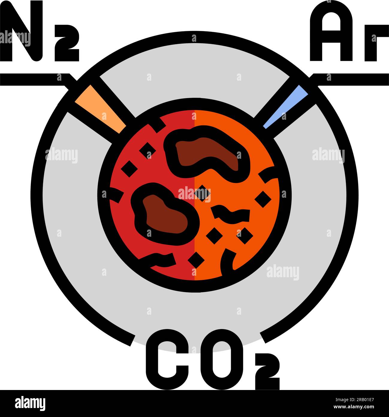 martian atmosphere mars planet color icon vector illustration Stock ...