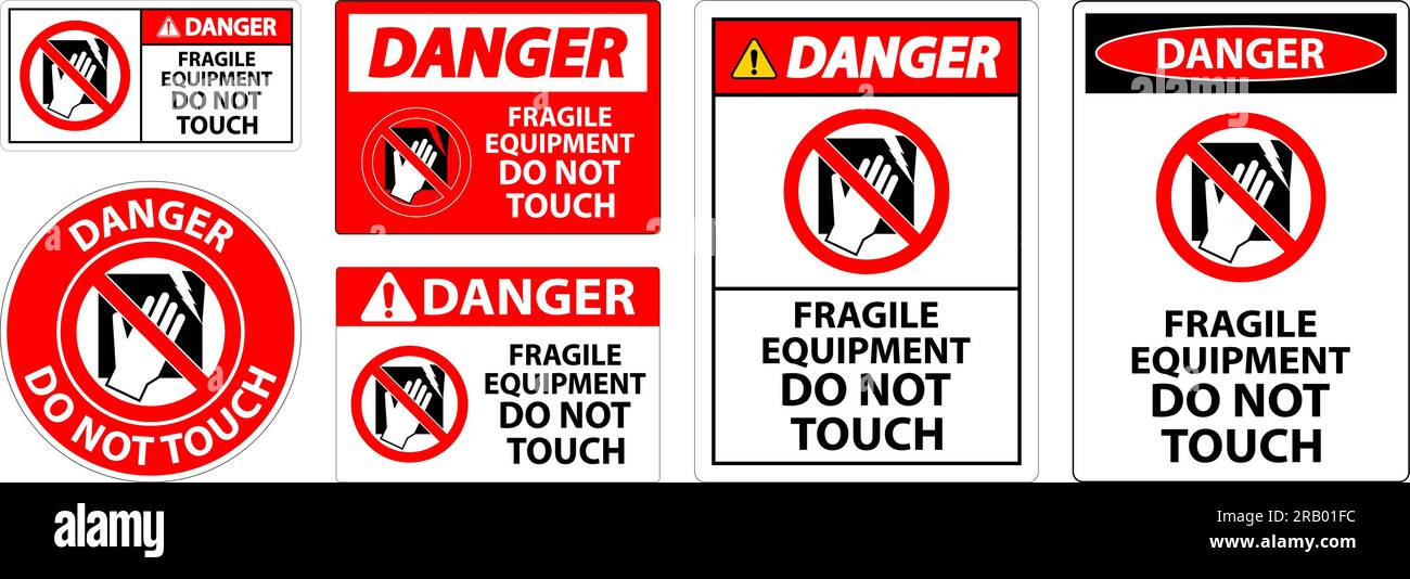 Danger Machine Sign Fragile Equipment, Do Not Touch Stock Vector Image ...