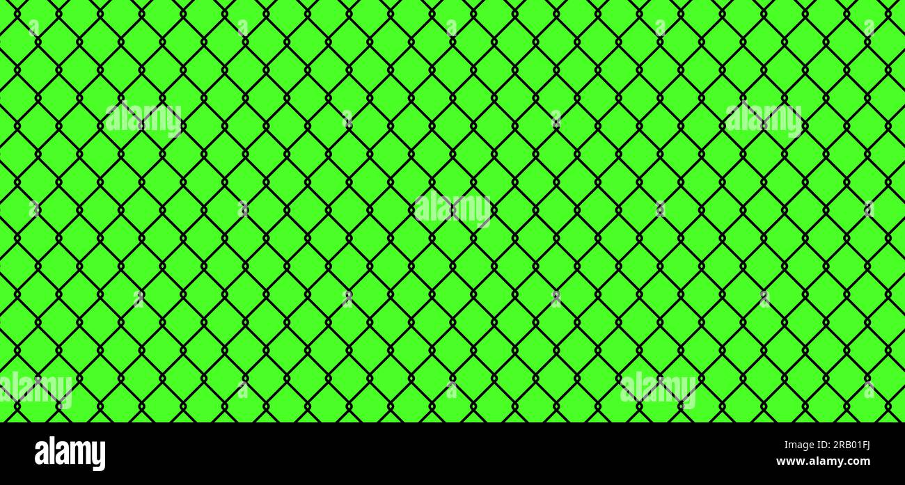 Steel wire chain, line fence. Chromakey, green screen background ...