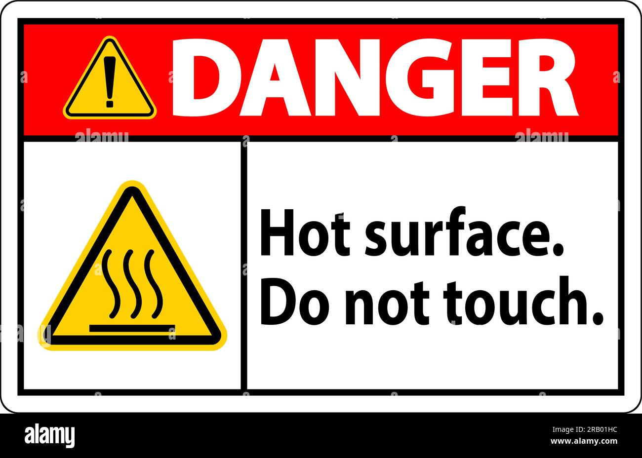 Danger Safety Label Hot Surface, Do Not Touch Stock Vector Image & Art ...