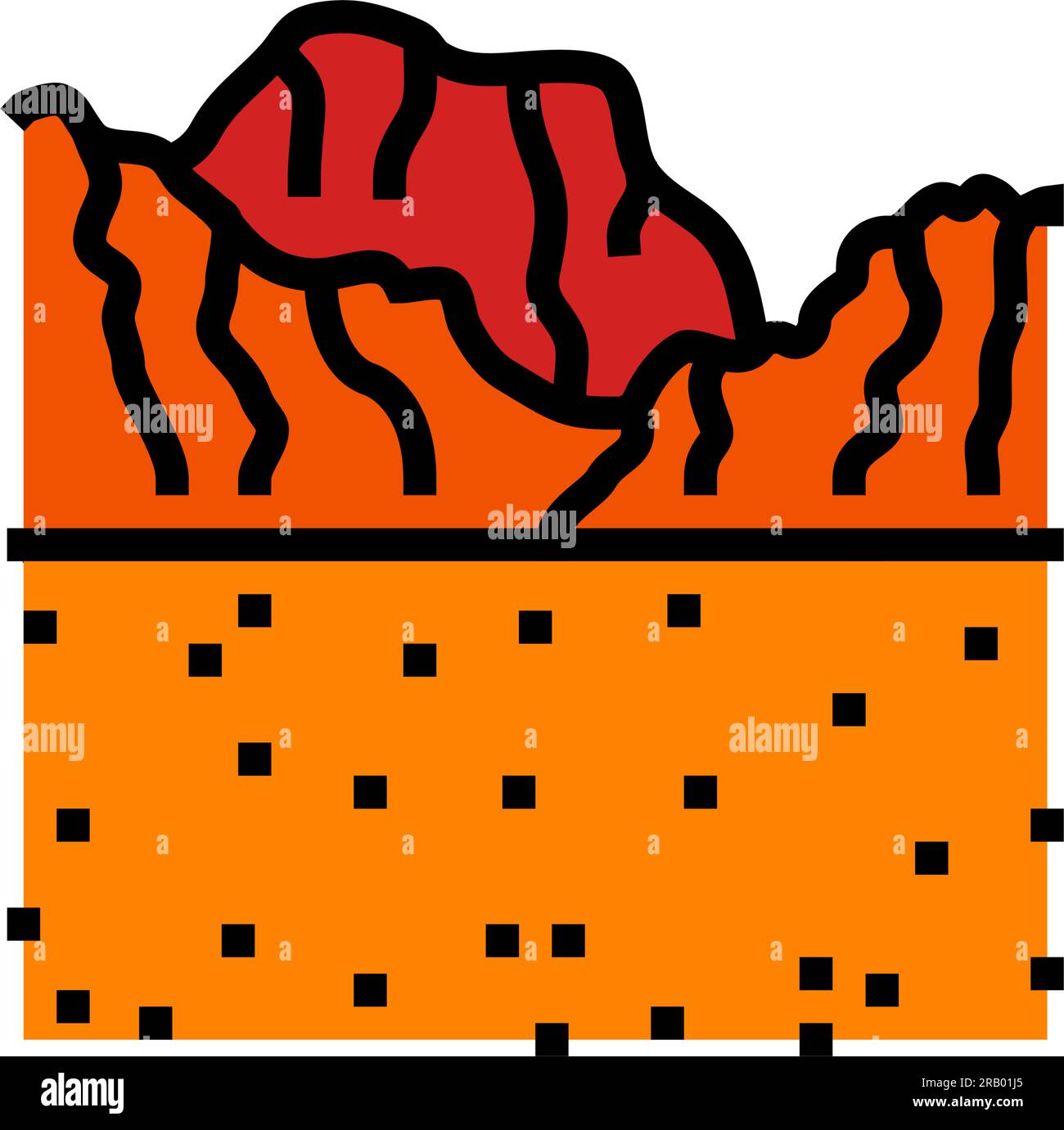martian mountains mars planet color icon vector illustration Stock ...