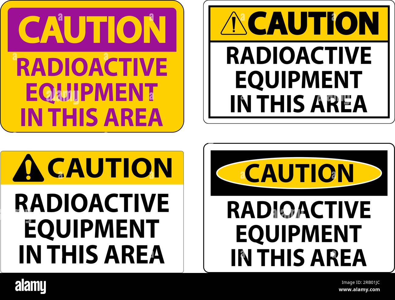 Caution Sign Caution Radioactive Equipment In This Area Stock Vector ...