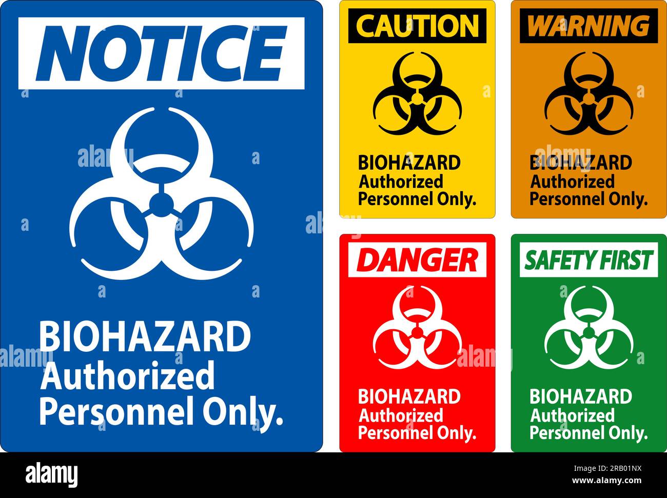 Warning Label Biohazard Authorized Personnel Only Stock Vector Image ...