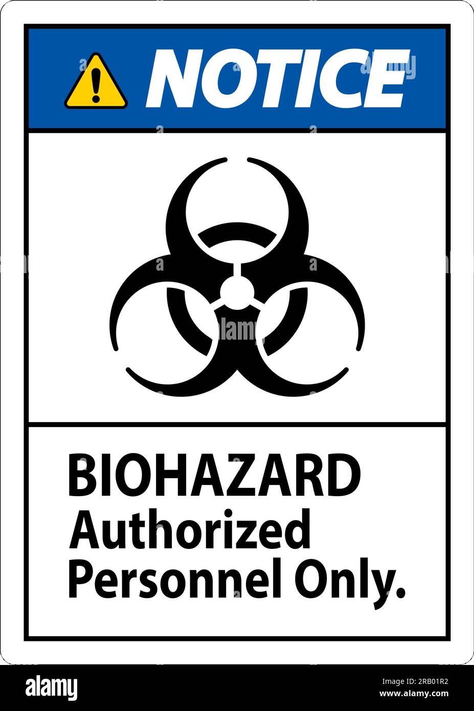 Notice Label Biohazard Authorized Personnel Only Stock Vector Image ...