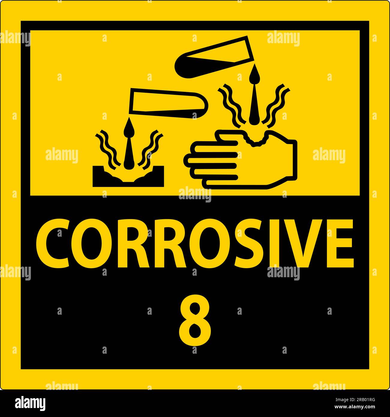 Label Corrosive Sign On White Background Stock Vector Image & Art - Alamy