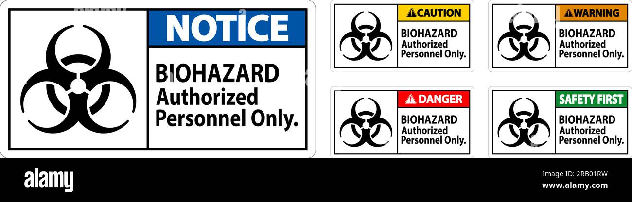 Warning Label Biohazard Authorized Personnel Only Stock Vector Image ...