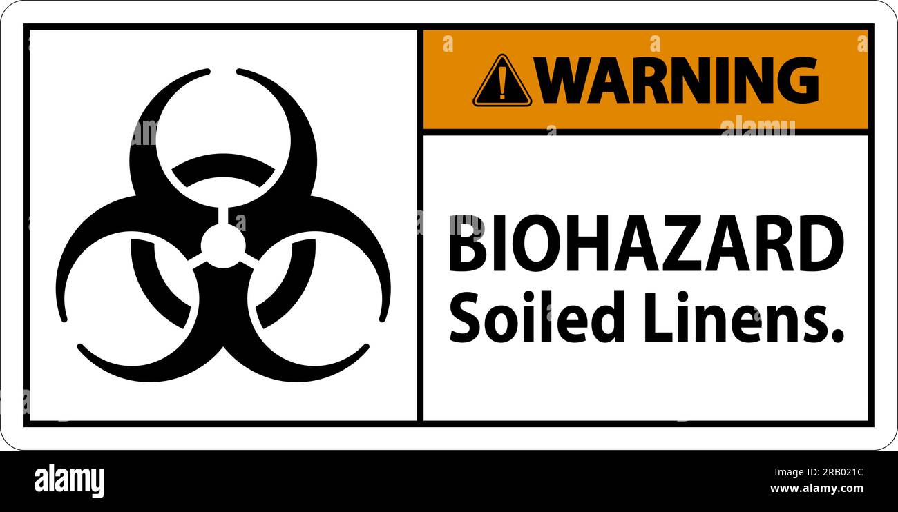 Biohazard Warning Label Biohazard Soiled Linens Stock Vector Image ...