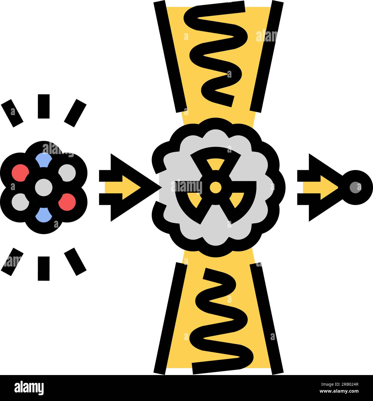 neutron activation nuclear energy color icon vector illustration Stock ...