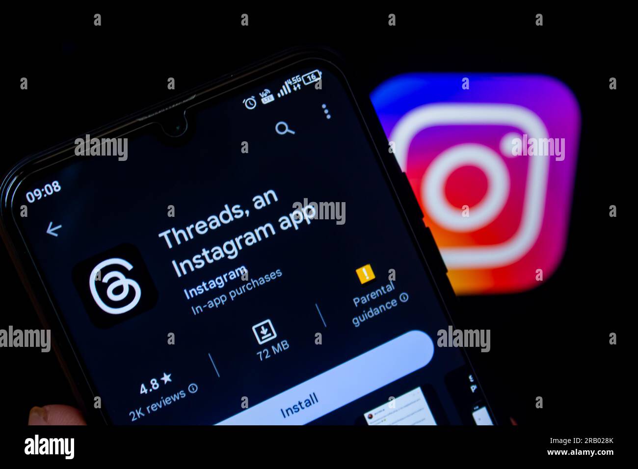 Instagram Threads app from Meta. New social media application Threads. New rival of Twitter ...
