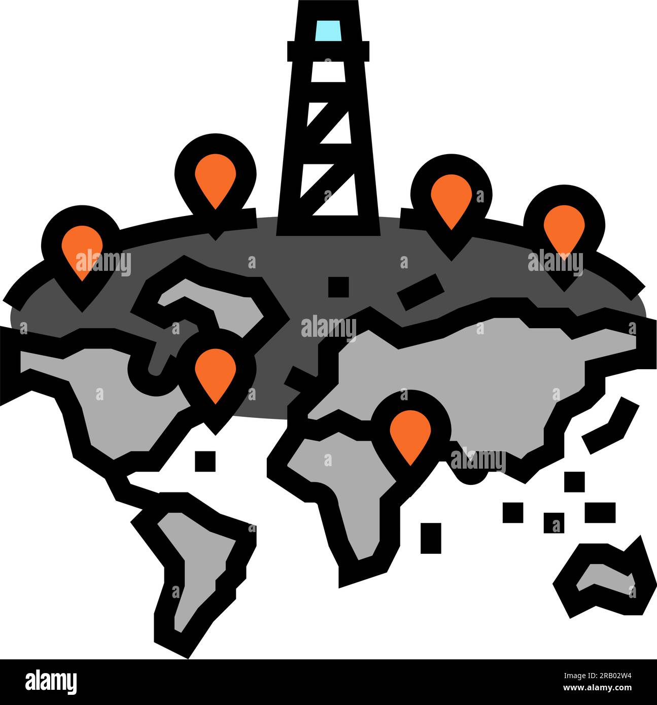 oil field mapping petroleum engineer color icon vector illustration ...