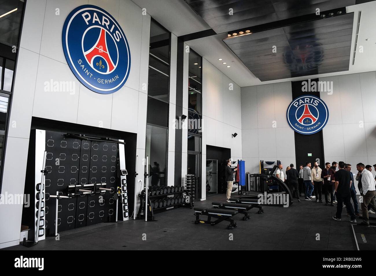 This general view shows the gymnasium at Campus PSG, the new training ...