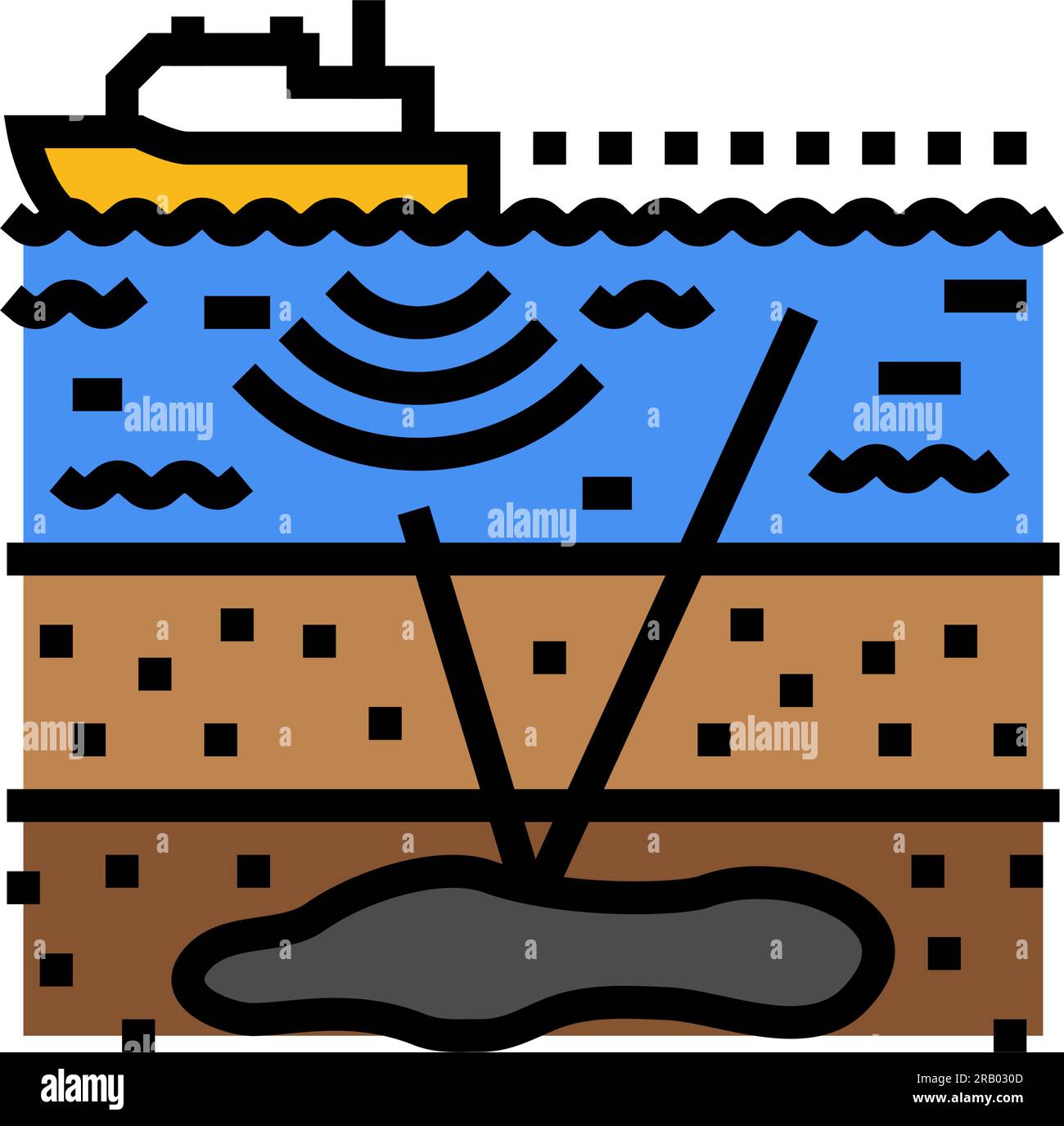 seismic surveying petroleum engineer color icon vector illustration ...