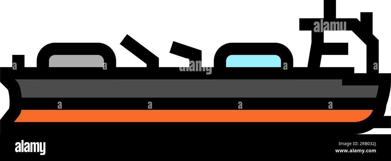 oil tanker ship petroleum engineer color icon vector illustration Stock ...