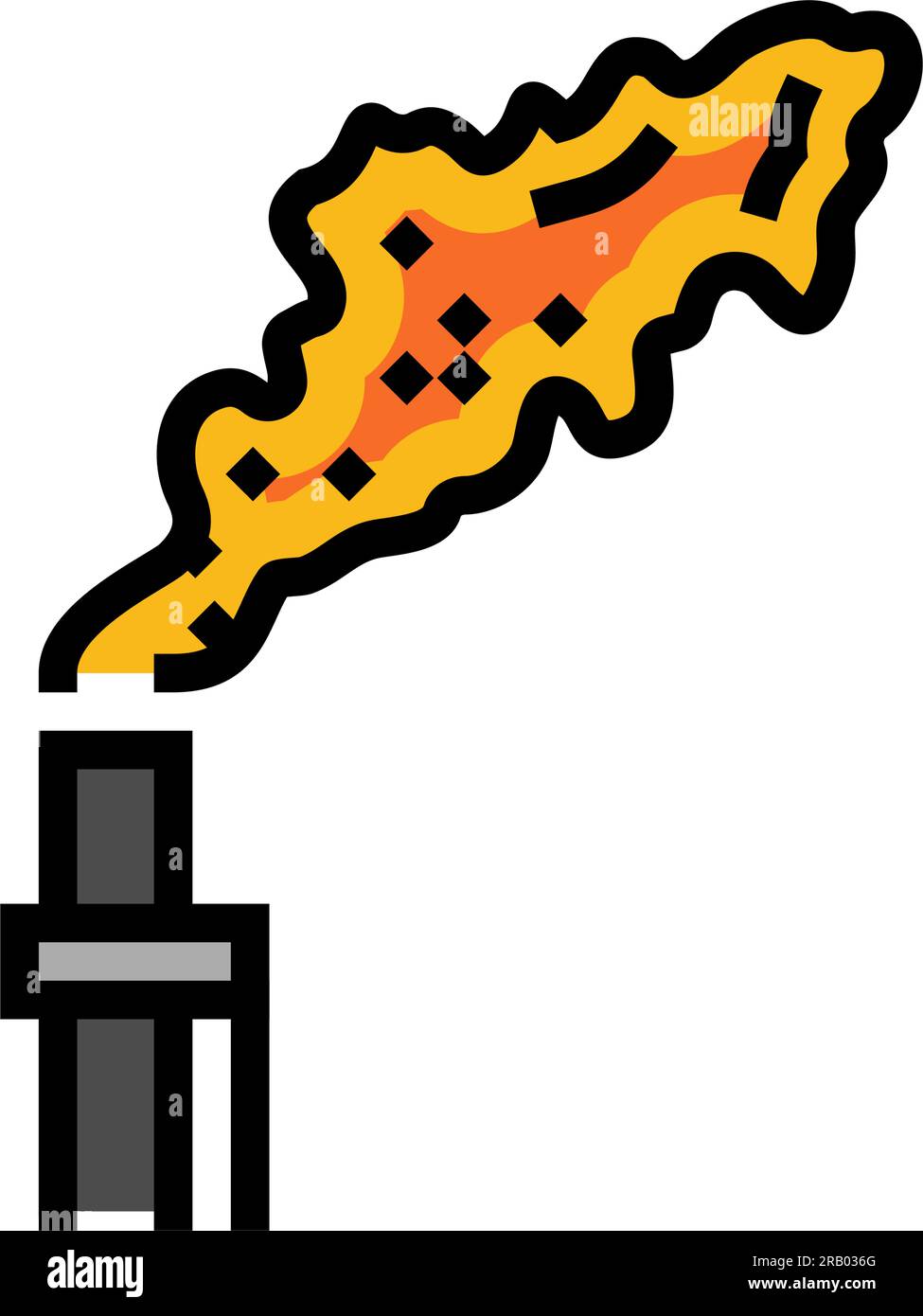 gas flaring petroleum engineer color icon vector illustration Stock ...