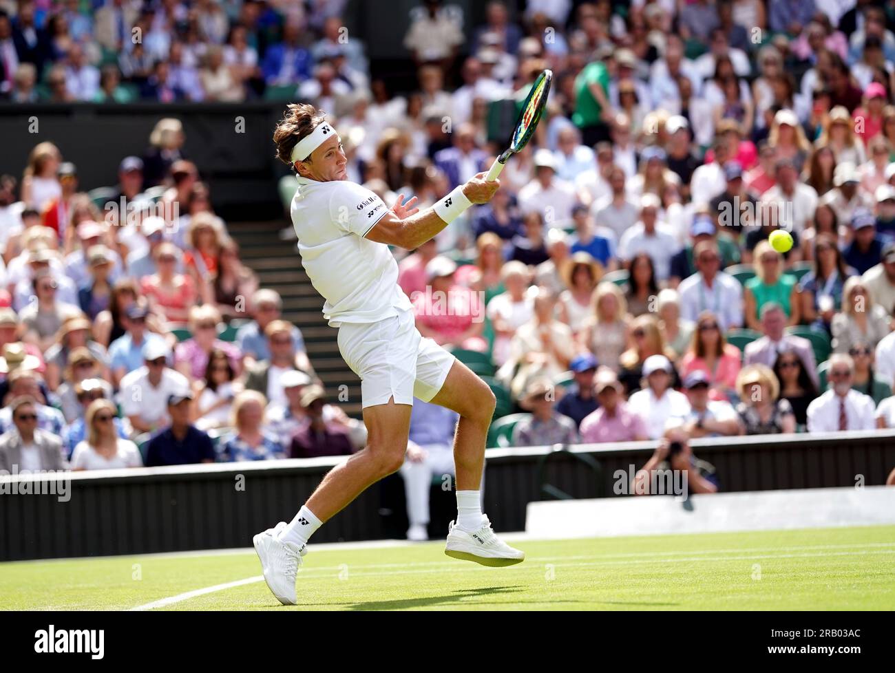 Casper Ruud in action against Liam Broady (not pictured) on day four of ...