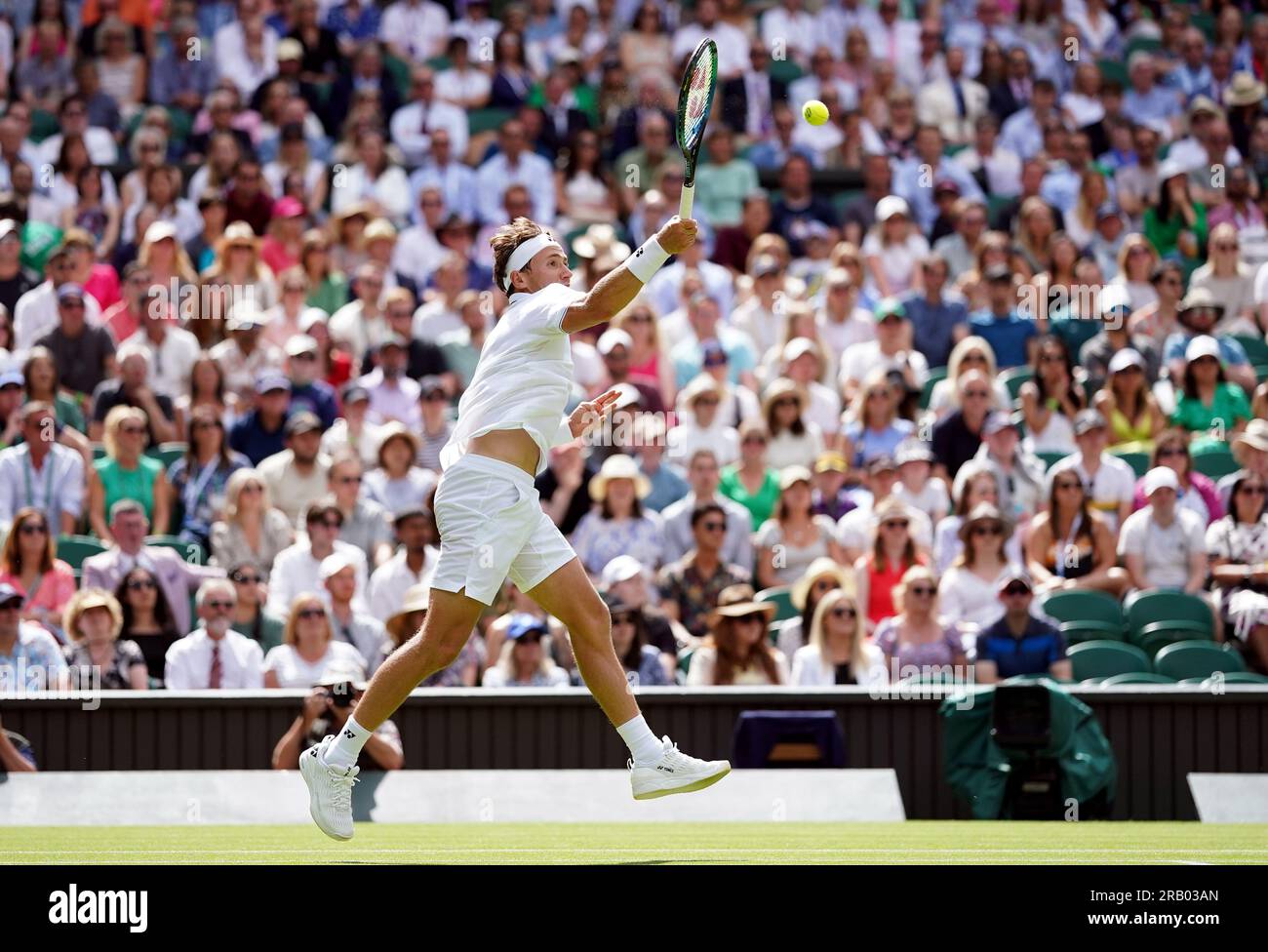 Casper Ruud in action against Liam Broady (not pictured) on day four of ...