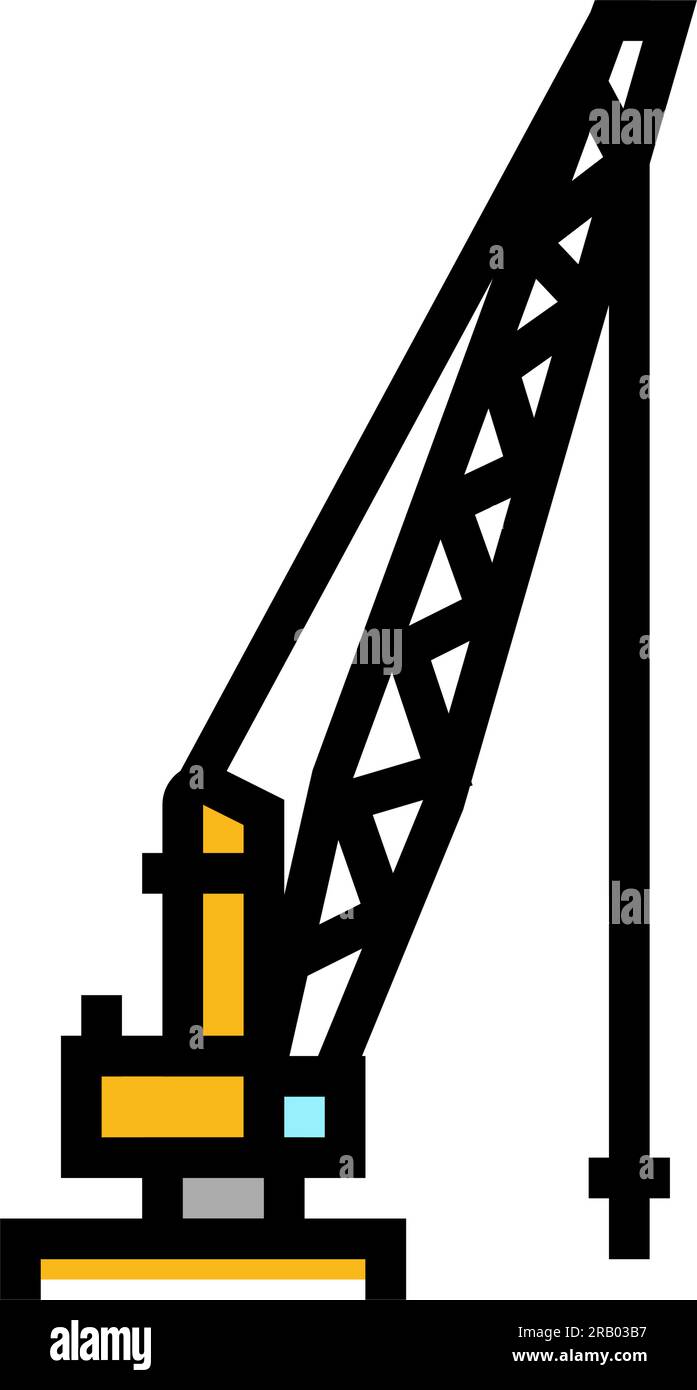oil rig crane petroleum engineer color icon vector illustration Stock ...