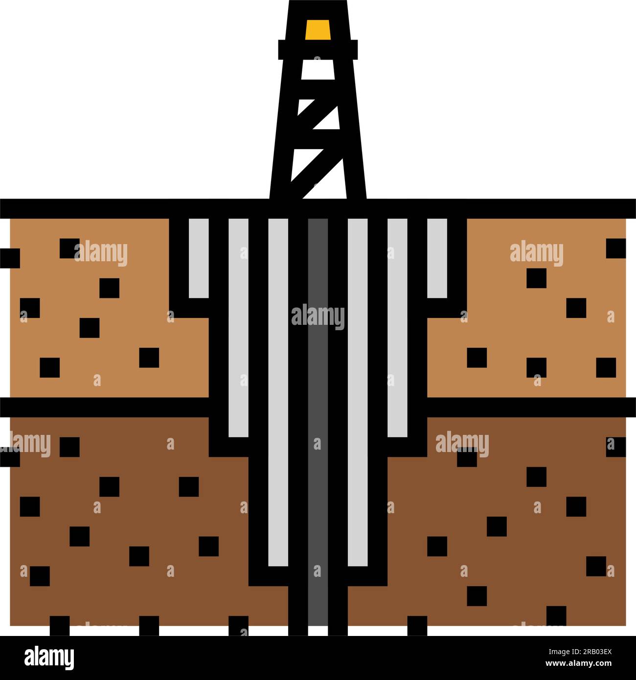cementing operation petroleum engineer color icon vector illustration ...