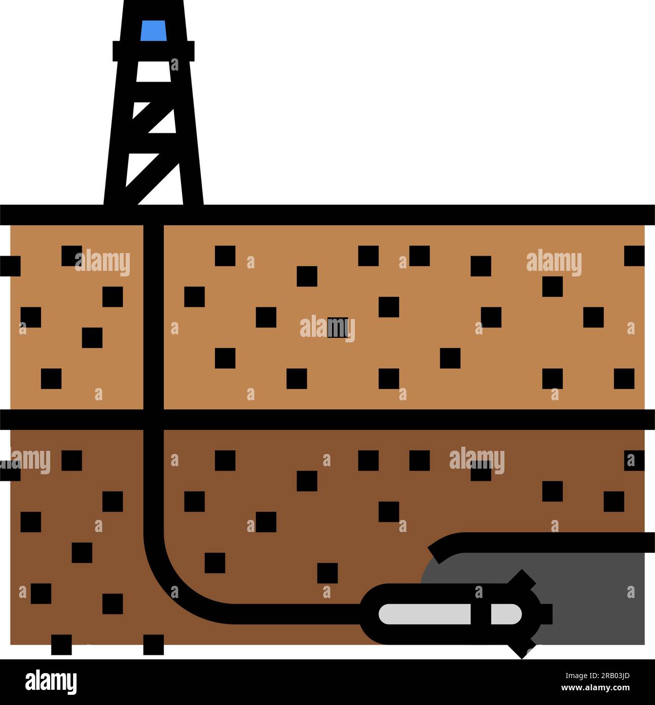 directional drilling petroleum engineer color icon vector illustration ...