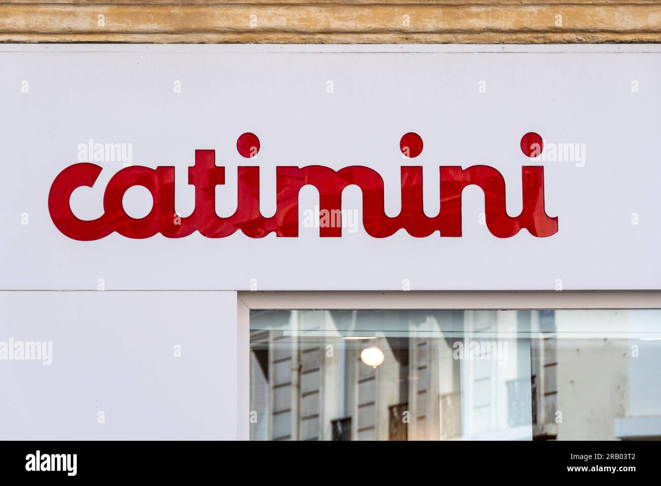 Sign and logo of a Catimini store, a French brand of high-end children ...