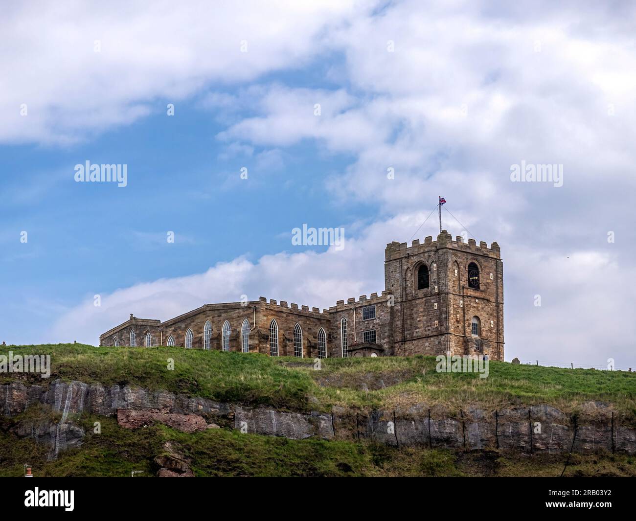 Whitby Church, looking up to the church from the harbour Stock Photo ...