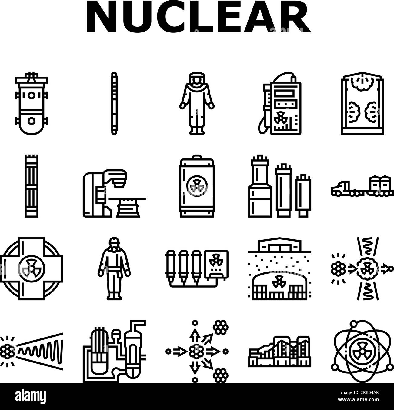 nuclear engineer energy power icons set vector Stock Vector Image & Art ...