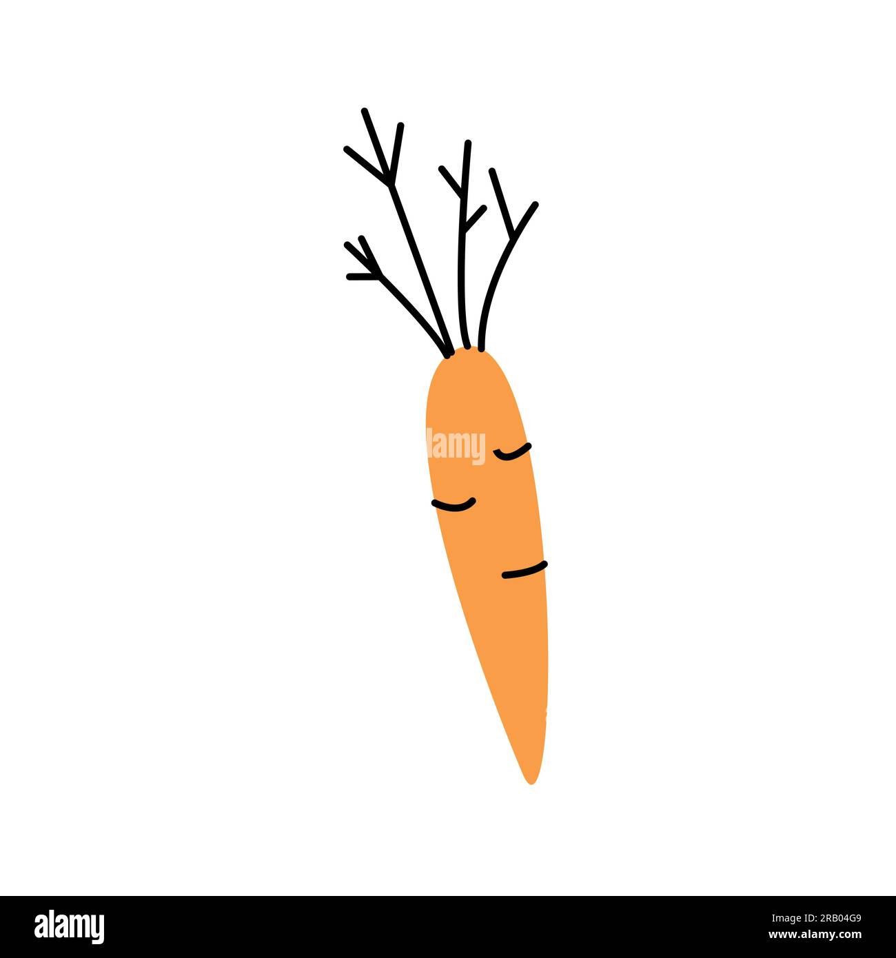 Simple vector illustration of an orange carrot on a white background ...