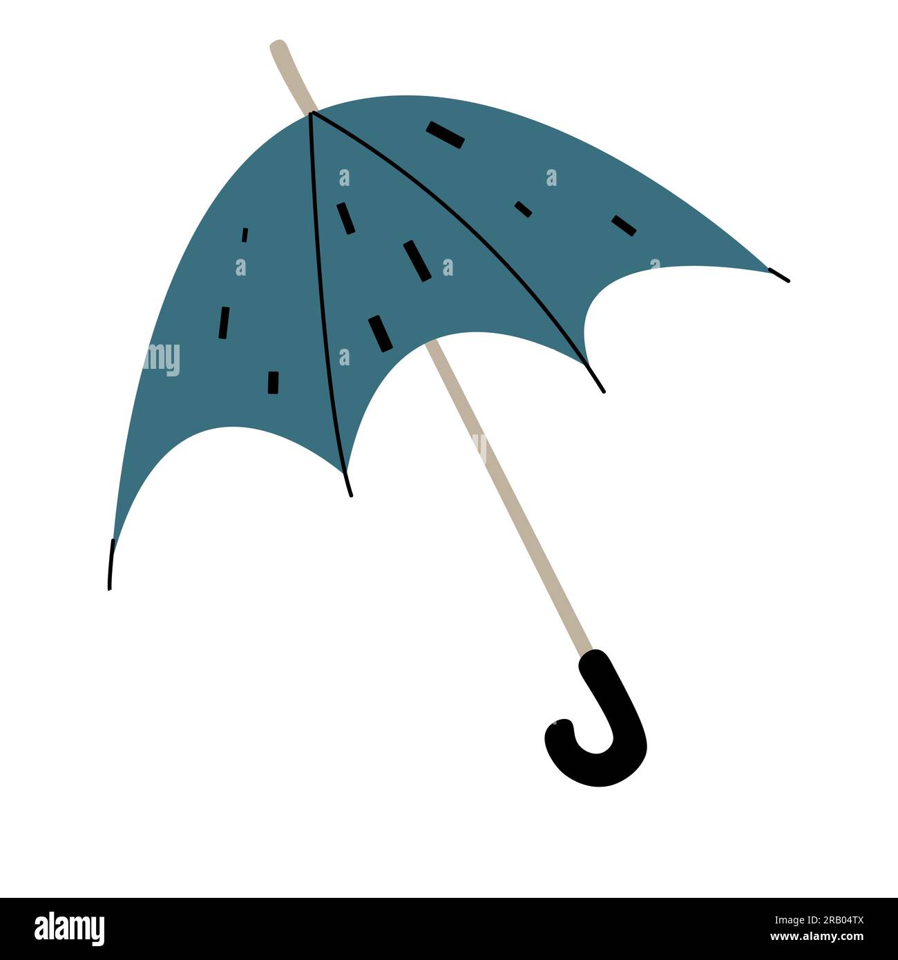 Vector illustration of blue umbrella on white background Stock Vector ...