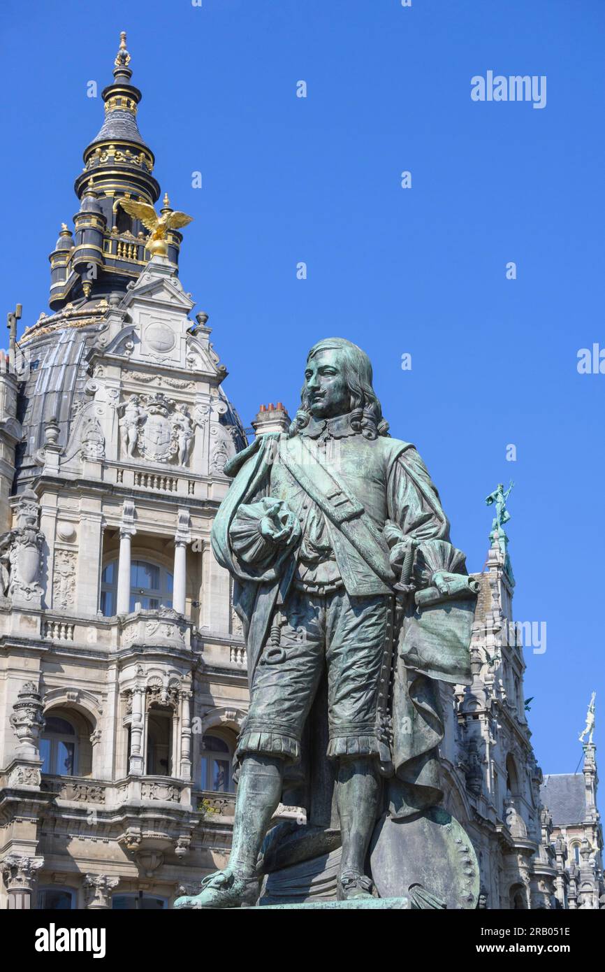 Statue of the Antwerp born artist David Teniers II Antwerp Belgium ...