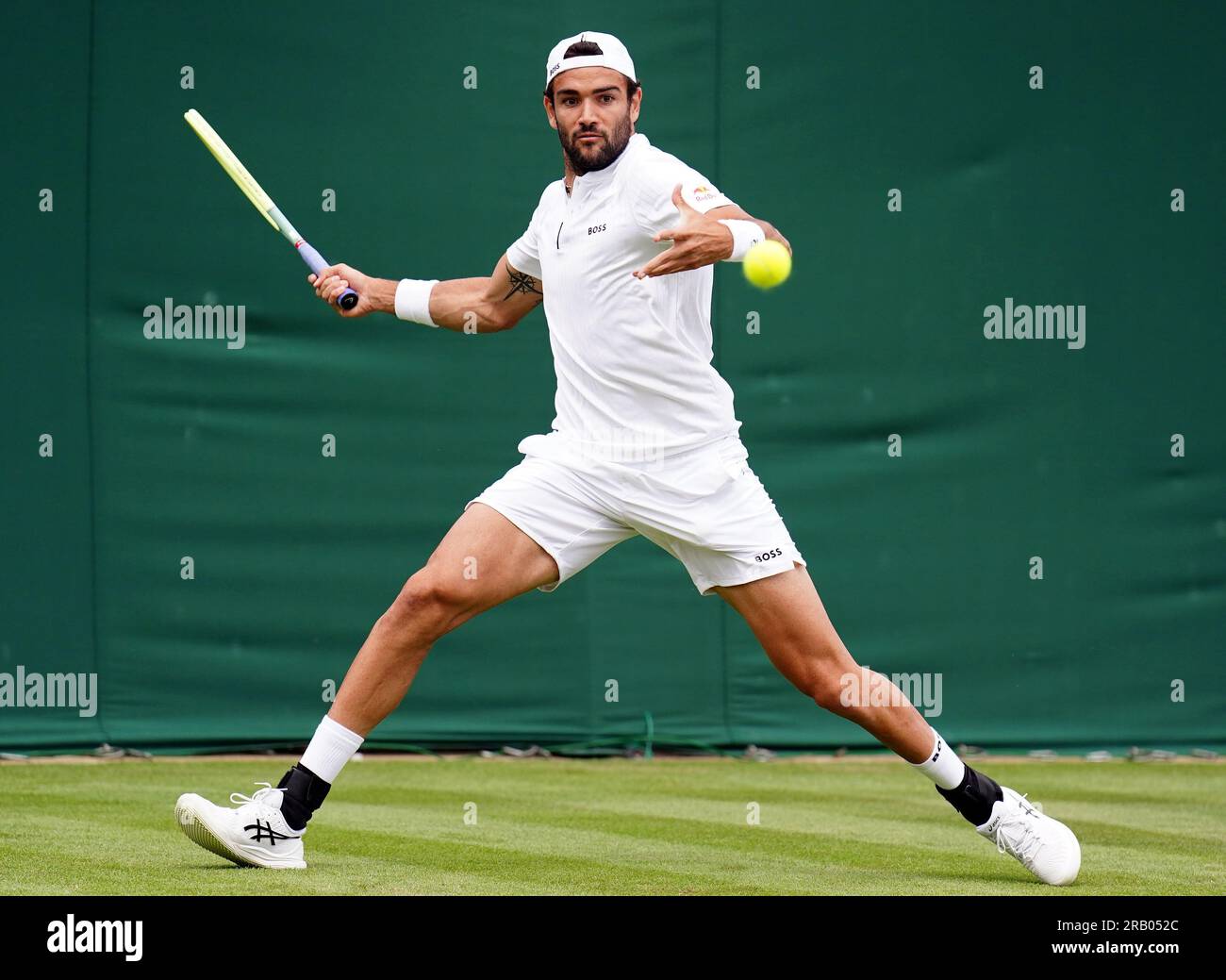 Matteo Berrettini in action against Lorenzo Sonego (not pictured) on day four of the 2023 ...