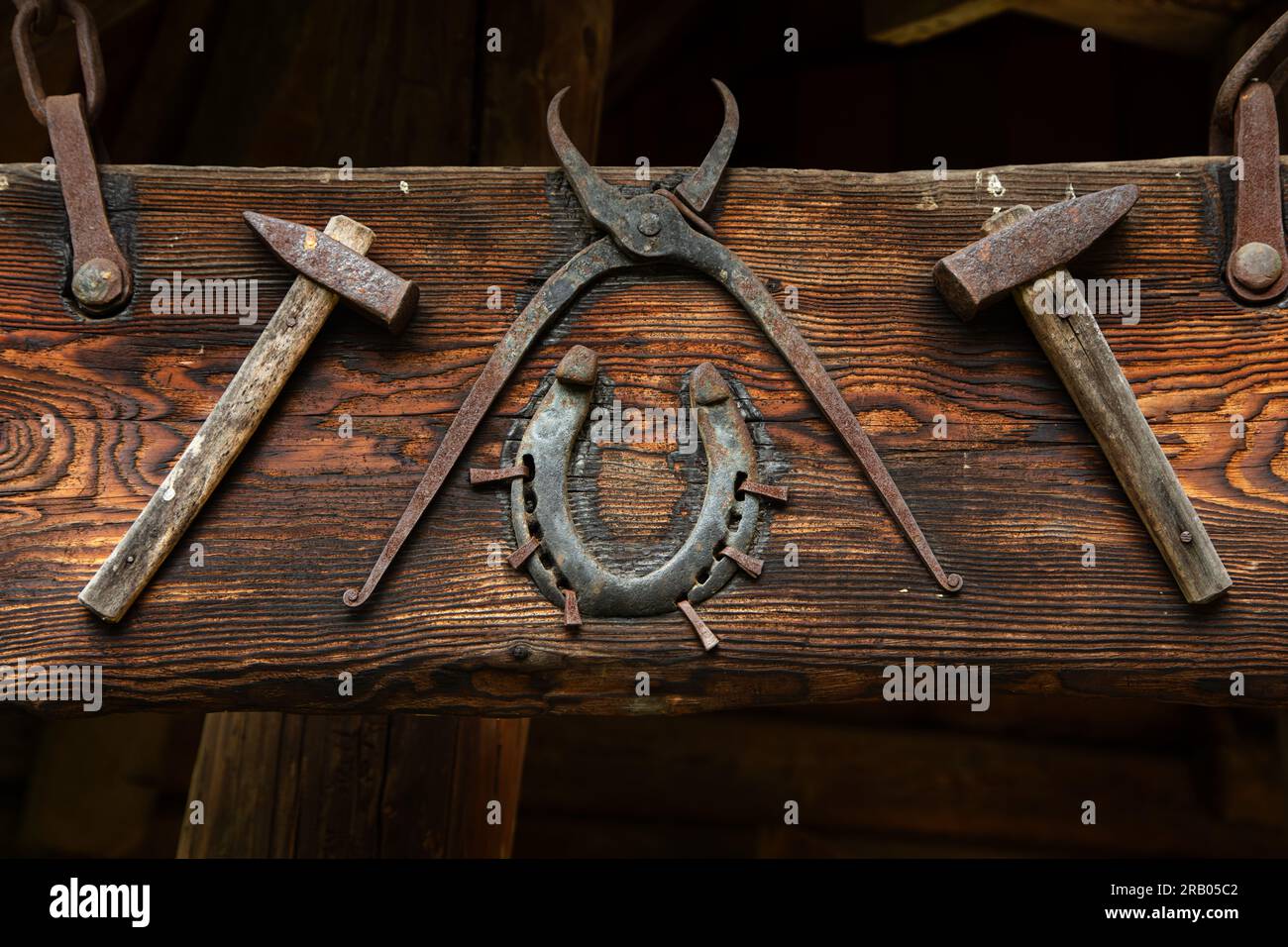 Signboard of blacksmith's workshop, vintage craftsman workshop Stock ...