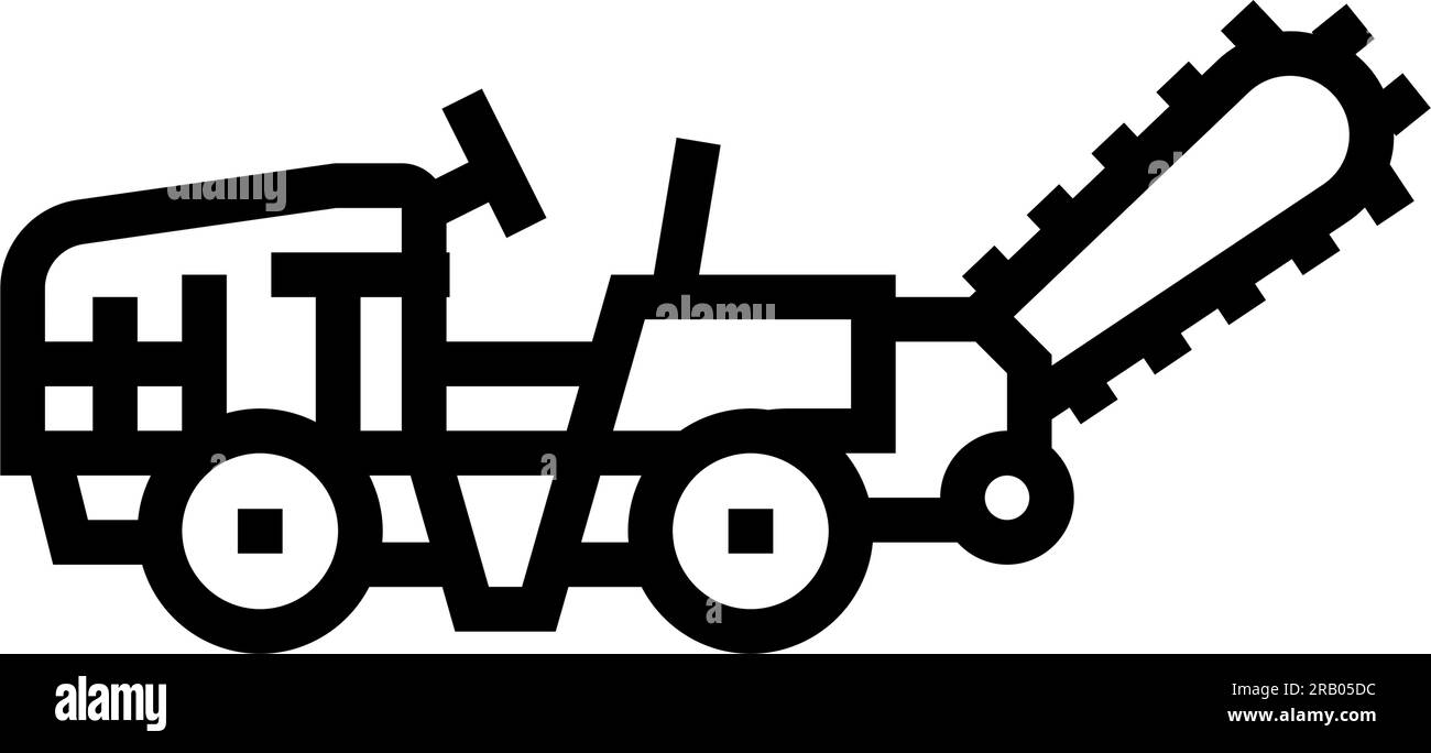 ditch digger civil engineer line icon vector illustration Stock Vector ...