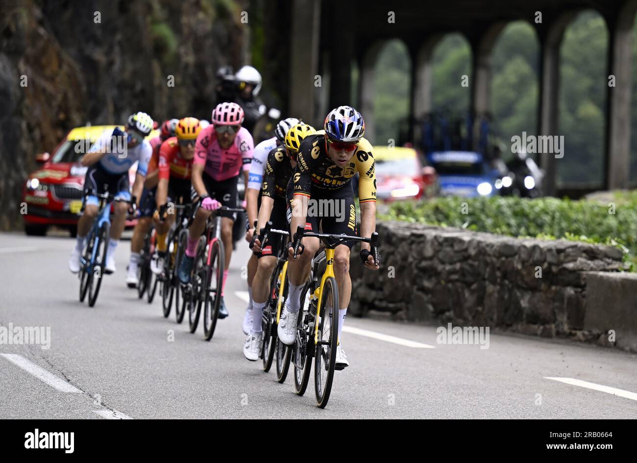 Belgian Wout Van Aert of Jumbo-Visma, Danish Jonas Vingegaard of Jumbo ...